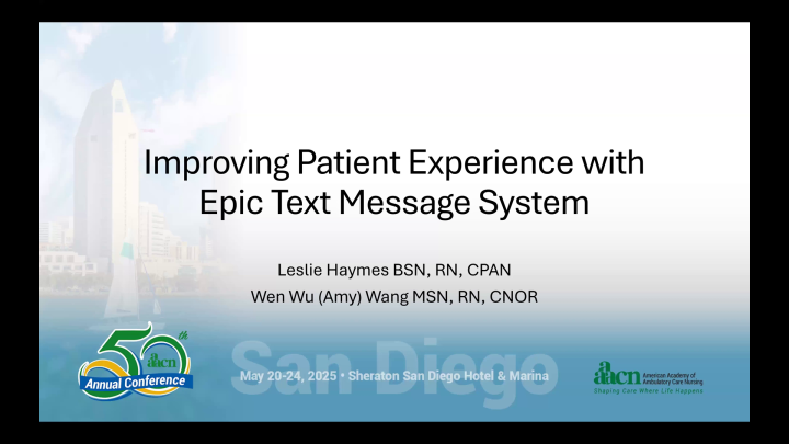 Improving Patient Experience with Epic Text Message System - American ...