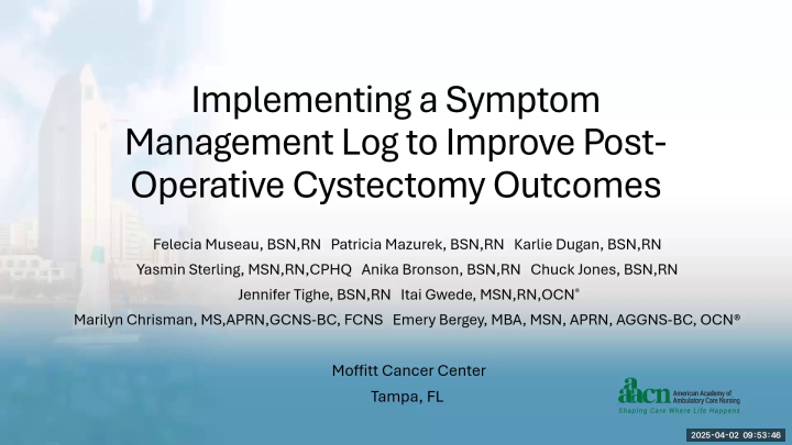 Implementing a Symptom Management Log to Improve Post-Operative ...