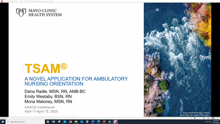 TSAM®: A Novel Application to Ambulatory Care Nursing Orientation ...