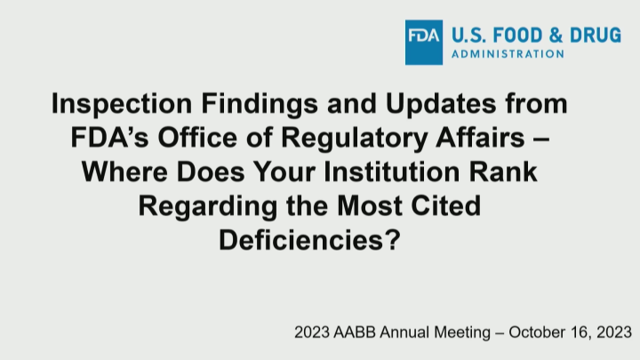 AM23-MN-02-O: Inspection Findings and Updates from FDA’s Office of ...
