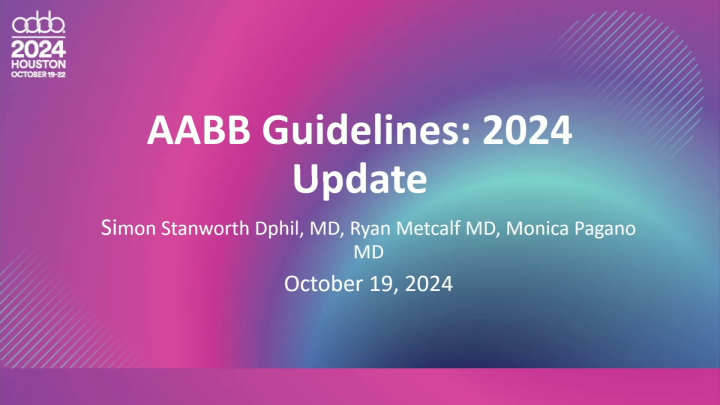 AM24-ST-18-O: AABB RBC and Platelet International Guidelines: What is ...