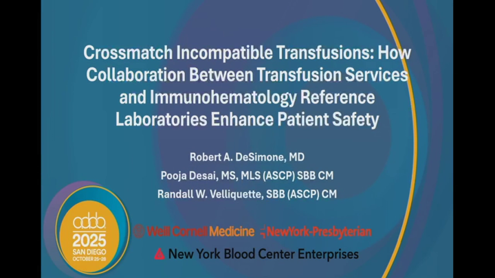 AM25-MN-33-O: Crossmatch Incompatible Transfusions: How Collaboration ...