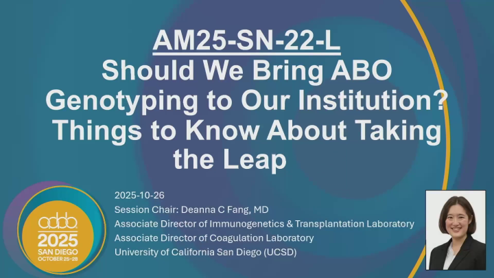 AM25-SN-22-O: Should We Bring ABO Genotyping to Our Institution? Things ...