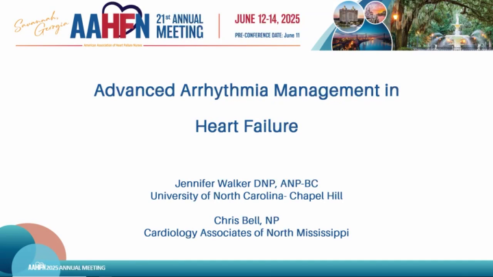 Advanced: Arrhythmia Management in Heart Failure - American Association ...