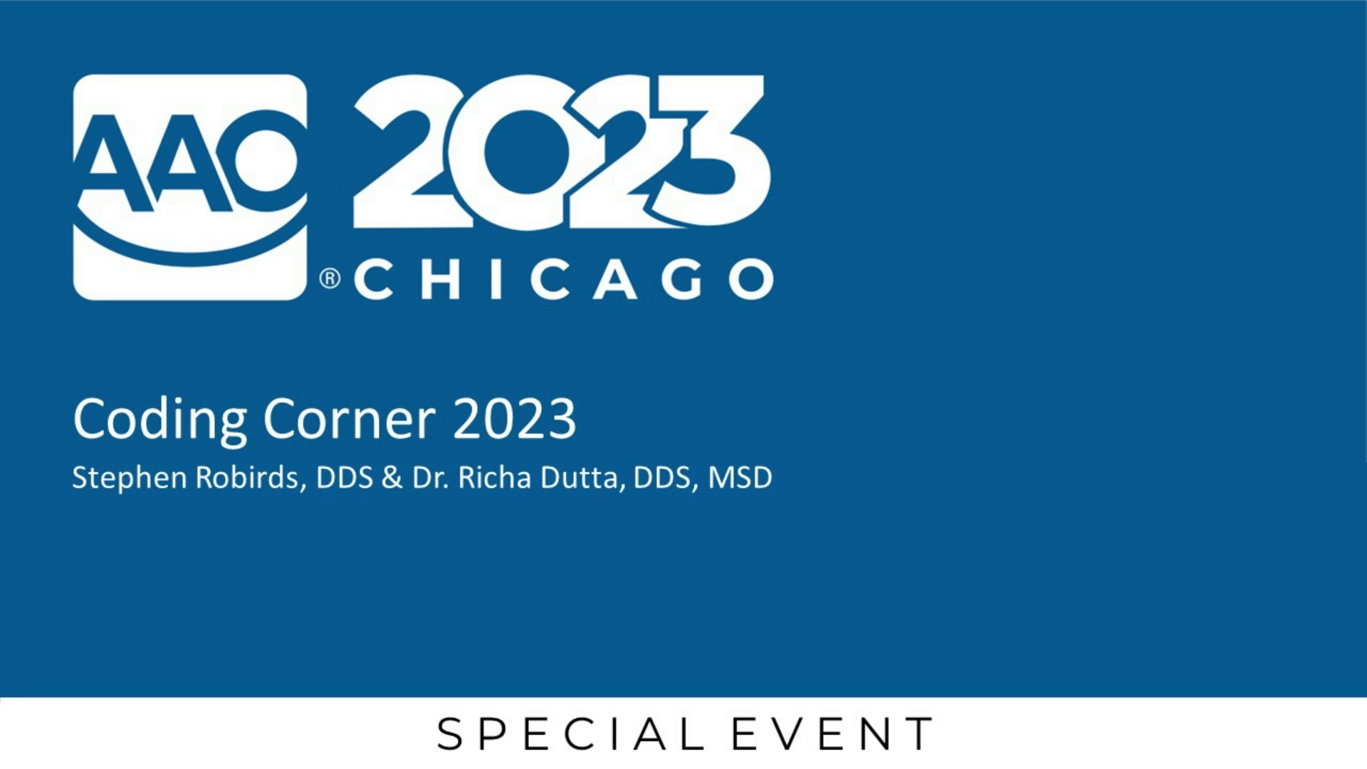Coding Corner 2023 - American Association of Orthodontists