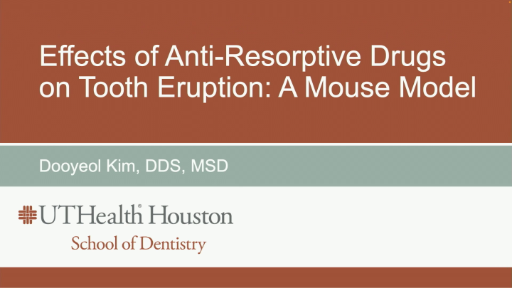 Milo Hellman Research Award; Effects of Anti-Resorptive Drugs on Tooth ...
