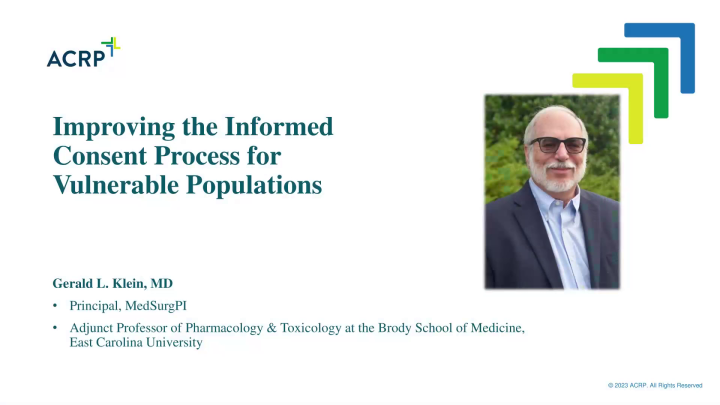 Improving the Understanding of Informed Consent Among Vulnerable ...