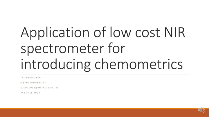 Application of low cost NIR spectrometer for introducing chemometrics ...