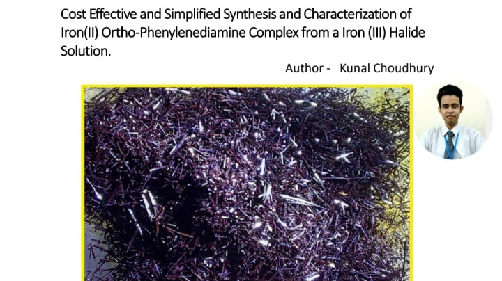 Cost effective and simplified synthesis and characterization of iron(II ...