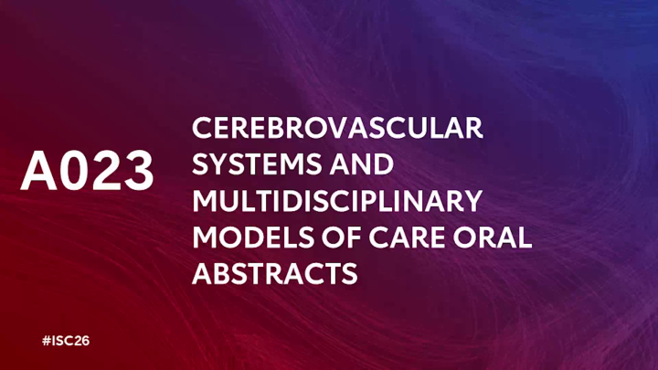 Cerebrovascular Systems and Multidisciplinary Models of Care Oral ...