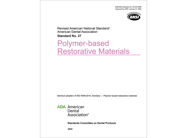 ADA Standard No. 27 for Polymer-based Restorative Materialss-E-BOOK ...