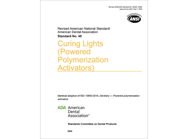 ANSI/ADA Standard No. 48 for Curing Lights (Powered Polymerization ...