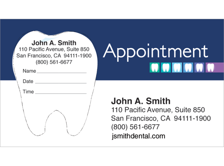 Tooth Colorful Appointment Sticker Card - American Dental Association