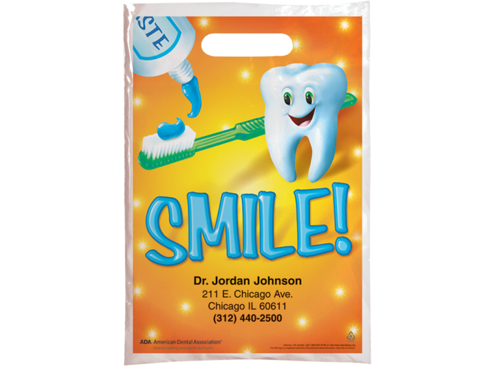 PERSONALIZED: Smile! Tooth Guy with Brush Large Supply Bag - American ...