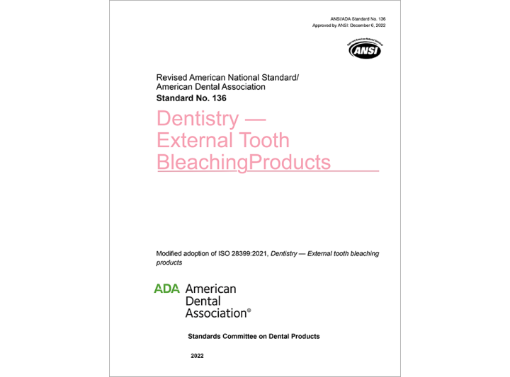 ANSI/ADA Standard No. 136 for Dentistry - External Tooth Bleaching ...