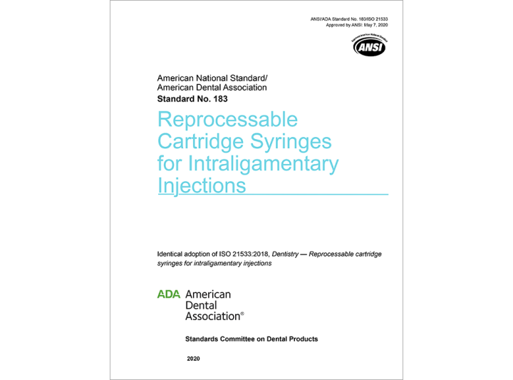ANSI/ADA Standard No. 183 Reprocessable Cartridge Syringes for ...
