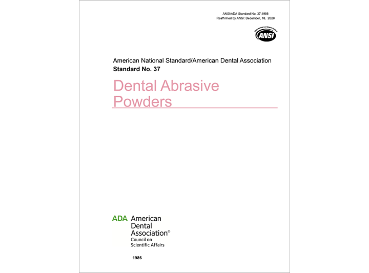 ANSI/ADA Standard No. 37 Dental Abrasive Powders - E-BOOK - American ...