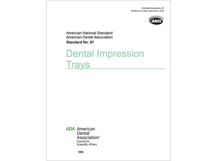 ANSI/ADA Standard No. 87 for Dental Impression Trays - E-BOOK ...