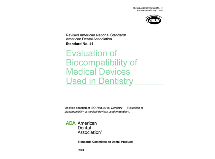 ANSI/ADA Standard No. 41 Evaluation of Biocompatibility of Medical ...