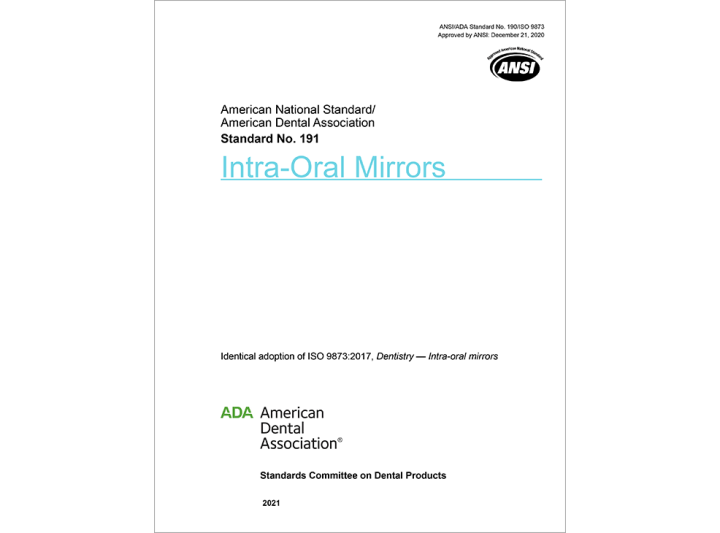 ANSI/ADA Standard No. 191 Intra-Oral Mirrors - E-BOOK - American Dental ...