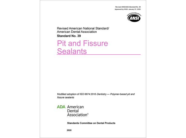 ANSI/ADA Standard No. 39 Pit and Fissure Sealants - E-BOOK - American ...