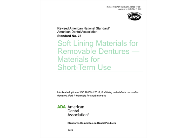 Standard No. 75 Soft Lining Materials for Removable Dentures ...