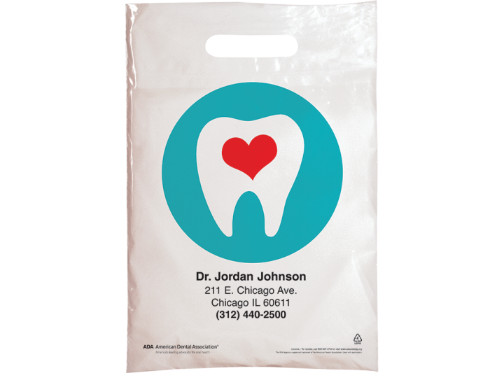 PERSONALIZED: Heart Tooth Small Supply Bag - American Dental Association