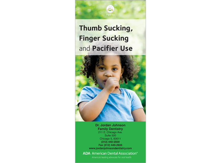 Personalized Thumb Sucking Finger Sucking And Pacifier Use American Dental Association