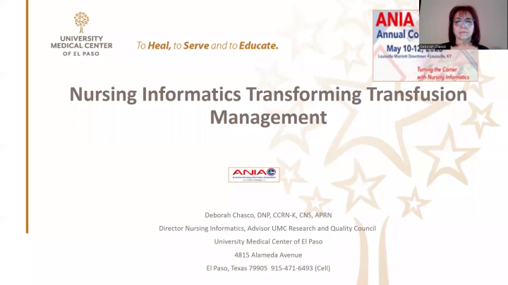 Nursing Informatics Transforming Transfusion Management - American ...