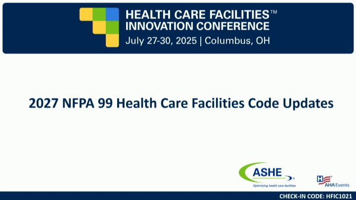 2027 NFPA 99 Health Care Facilities Code Updates - American Society for ...