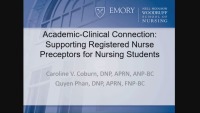 Academic-Clinical Connection: Supporting Registered Nurse Preceptors ...