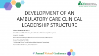 Development of an Ambulatory Care Clinical Leadership Structure ...