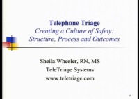 Creating a Culture of Safety: Telephone Triage Structure, Process, and ...