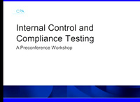 Internal Control and Compliance Testing - AICPA & CIMA