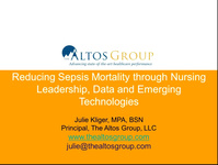 Reducing Sepsis Mortality through Nursing Leadership, Data and Emerging ...