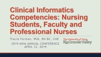 Clinical Informatics Competencies: Nursing Students, Faculty and Professional Nurses - American ...