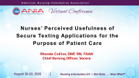 Analyzing When, Why, and How Nurses Use Secure Texting Apps for Patient ...