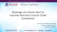 Redesign of a Nurse Alert to Improve Nutrition Consult Order Completion ...