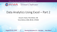 Data Analytics Using Excel - Part 2 - American Nursing Informatics Association