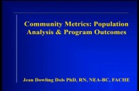 Community Metrics: Population Analysis & Program Outcomes - American ...