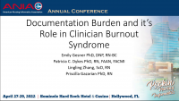 The Role of Documentation Burden in Clinician Burnout Syndrome ...