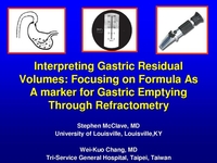 Paradigm in Interpreting Gastric Residual Volumes: Focusing on Formula ...