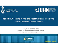 Role of HLA Testing in Pre- and Post-transplant Monitoring for SOT ...