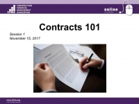Contracts 101 - Session 1 - Construction Financial Management Association