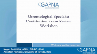 Gerontological Specialist Certification Exam Review Workshop ...
