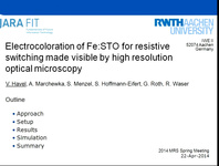 Electroforming of Resistively Switching Fe:STO Samples Made Visible by ...