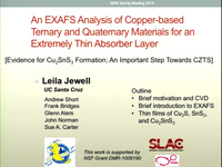 An EXAFS Analysis of Copper-Based Ternary and Quaternary Materials for ...