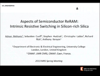 Aspects of Semiconductor RRAM - Materials Research Society