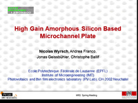 High Gain Amorphous Silicon-Based Microchannel Plate Detector ...