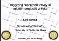 Triggering Superconductivity in Solution-Produced FeSe - Materials ...